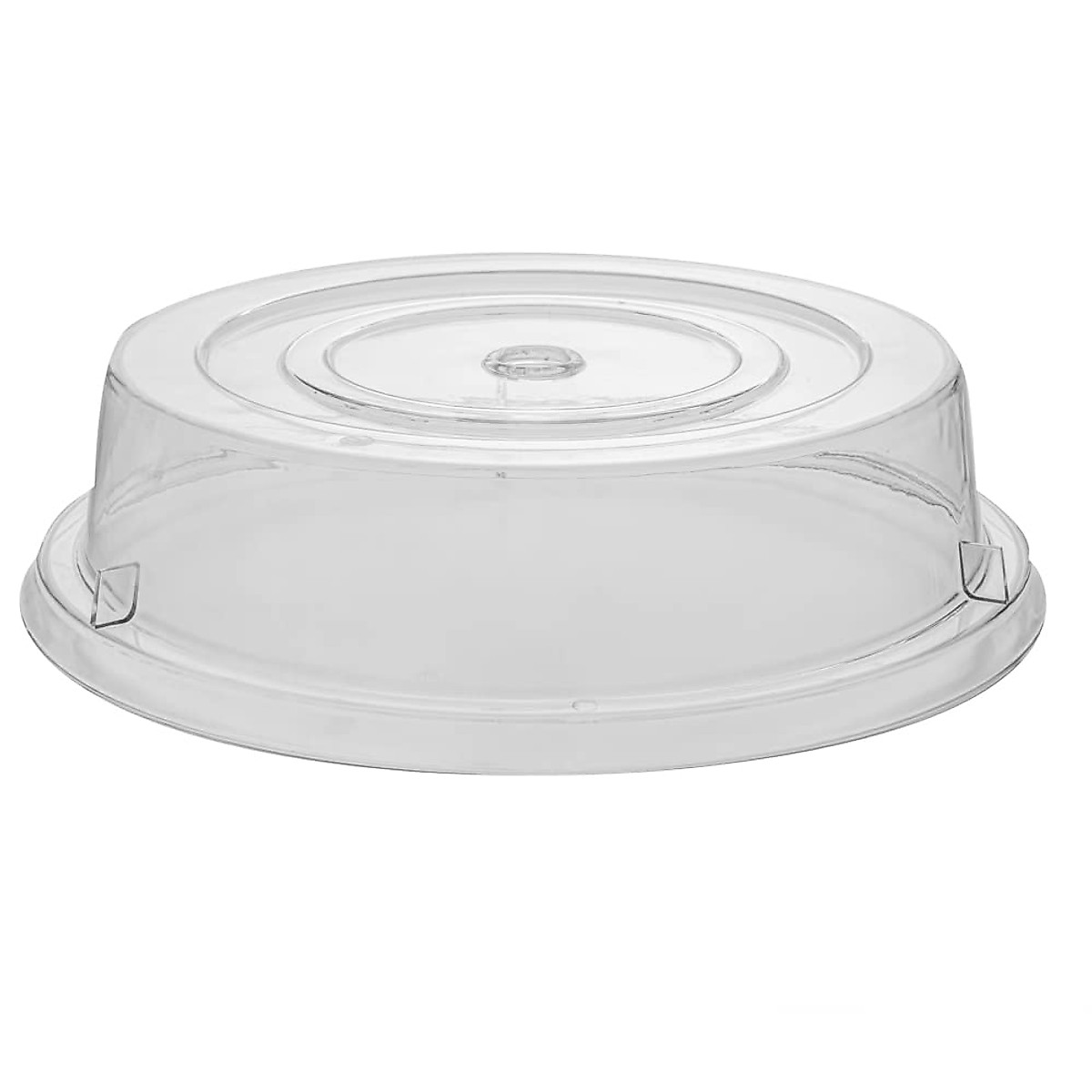 Restaurantware Cater Tek 11 Inch Polycarbonate Plate Cover 1 Shatterproof Dish Cover - Microwavable Endures Up To 210F Clear Plastic Splatter Cover With Finger Hole For 11 Inch Plates
