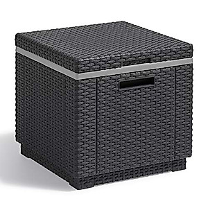 Keter Ice Cube Beer and Wine Cooler Table Perfect for Your Patio, Picnic, and Beach Accessories, Graphite