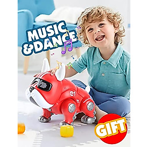 Robot Dog Toy Robotic Puppy Dog for Kids, Electronic Pets Bulldog for Kids 3-8, can Dance and LED Eyes, act Like a Real Dog, robo Dog Gifts and Kids Mate