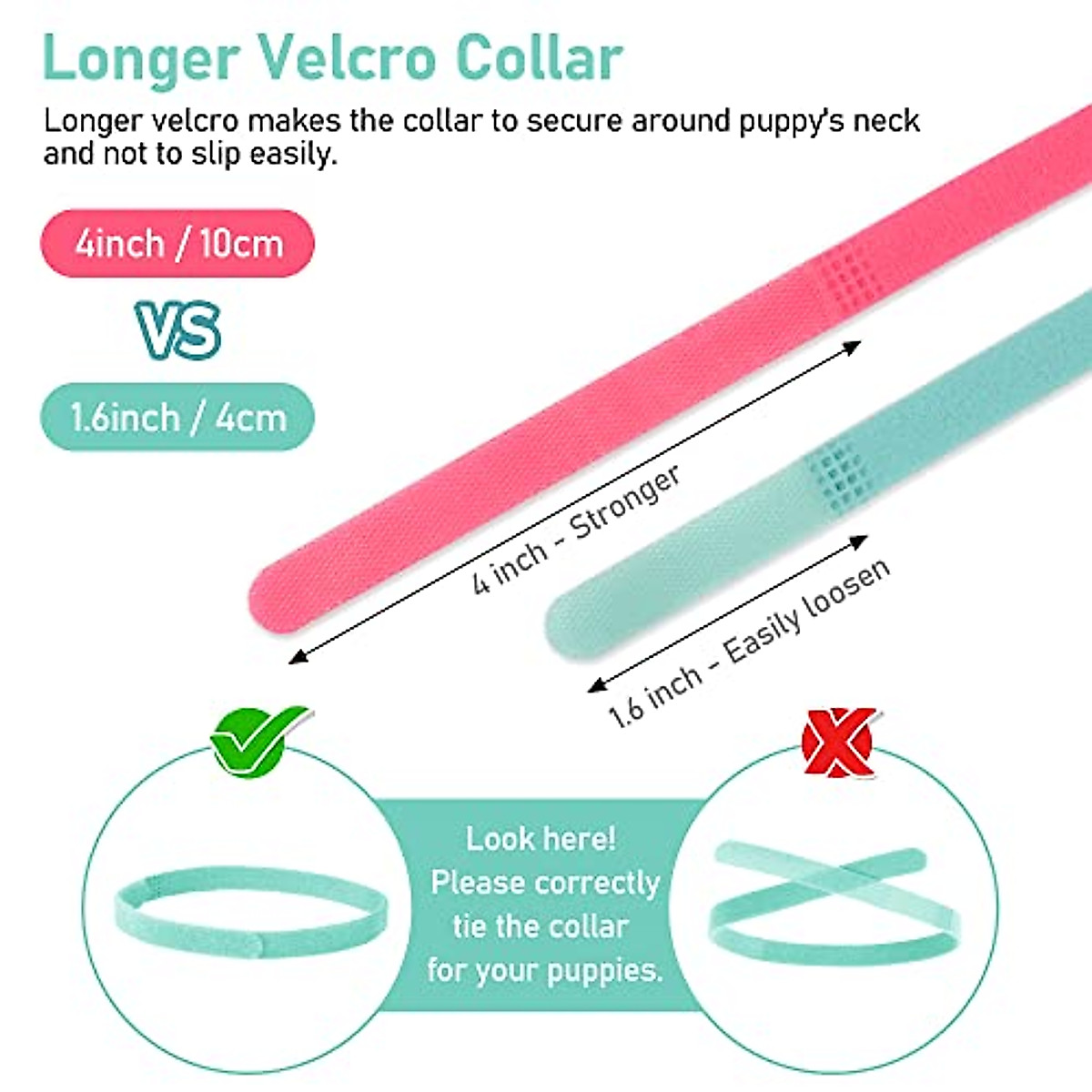 GAMUDA 15 Newborn Puppy Collars – 6 Record Keeping Charts – Super Soft Nylon Whelping Puppy Collars - Adjustable Litter Collars for Pups – Assorted Colors & Identification Collars