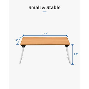 Ruxury Folding Lap Desk Laptop Stand Bed Desk Table Tray, Breakfast Serving Tray, Portable & Lightweight Mini Table, Lap Tablet Desk for Sofa Couch Floor - Wood