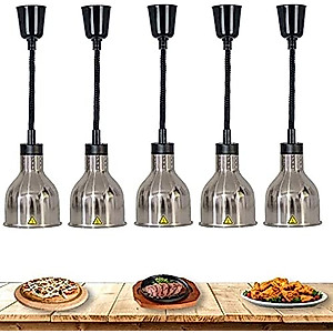 Commercial Heat Lamp Food Warmer Light Food Heating Lamp Hotel Buffet Heat Lamp 5 Pack Heat Lamp Food Warmer for Parties Buffets Breakfast Canteen Western Restaurant, Kitchen Lights