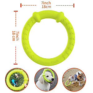 LaRoo Dog Flying Ring Toys, Floating Flying Disc ABS Durable Interactive Chew Toys for Training Outdoor Playing Puppy Medium Large Dogs (Small Green/18cm)