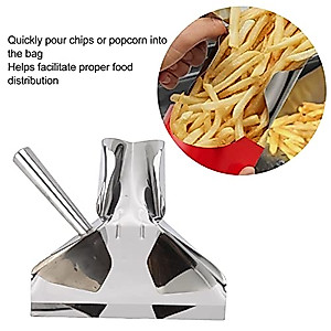 Stainless Steel French Fry Scoop, Right Handle Popcorn Spoon for Popcorn Maker, Suitable for Movie Theater, Carnival, Wedding and Buffet