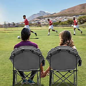 LILYPELLE Oversized Heated Camping Chair Heats Back and Seat, Padded Cushion Outdoor Folding Chairs Patio Lounge Chair Heating Chair for Outdoor Sports, Camping, Lounge Patio, and Picnics