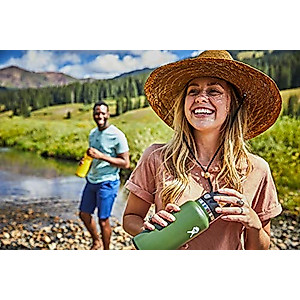 Hydro Flask Water Bottle - Stainless Steel & Vacuum Insulated - Wide Mouth 2.0 with Leak Proof Flex Cap - 40 oz, Hibiscus
