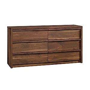 Sauder Harvey Park Dresser, L: 60.71" x W: 17.48" x H: 31.06", Grand Walnut Finish