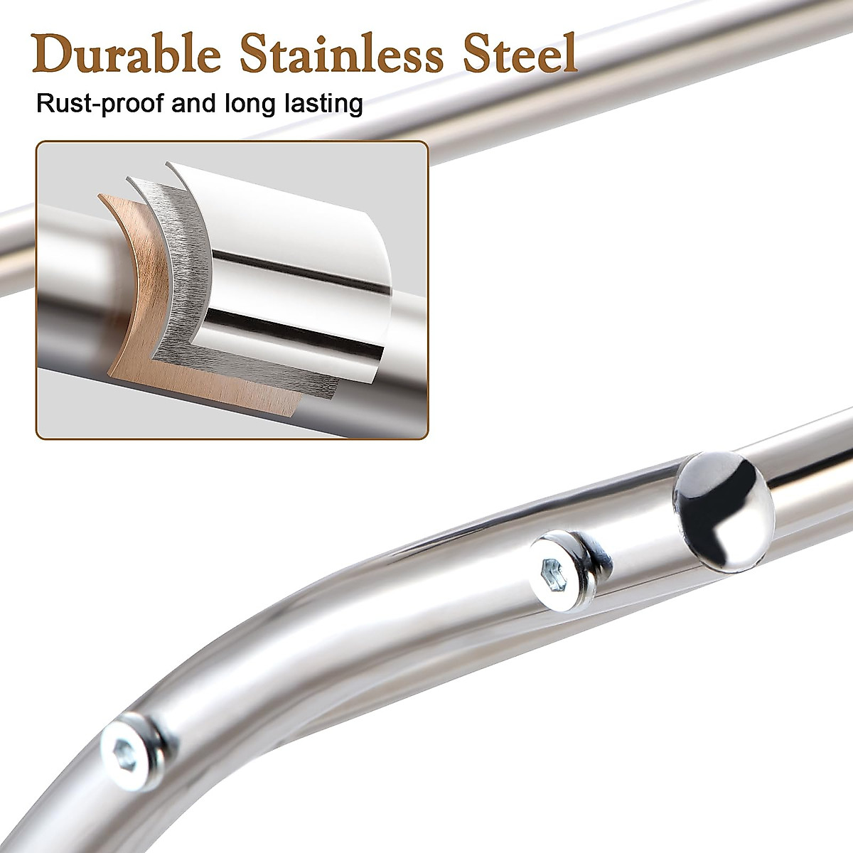 Freestanding Towel Rack, 5 Tier Stainless Steel Towel Bar Stand, Modern Industrial Blanket Ladder Display and Drying Rack for Bedroom Bathroom