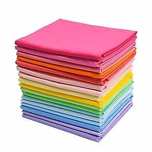 iNee Bright Solid Fat Quarters Quilting Fabric Bundles, 18 x 22 inches,(Bright Solids)