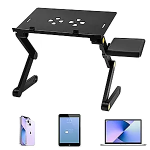 Laptop Stand Adjustable, Uten Laptop Desk for up to 17" Laptops, Portable Laptop Table Stand for Bed & Sofa & Desk, Detachable Mouse Pad, Ergonomic Lap Desk, TV Bed Tray, Office Stands(Black)