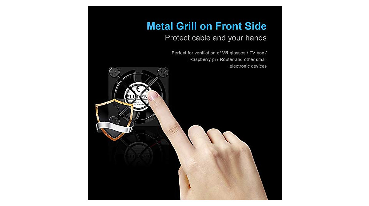 ELUTENG 40mm USB Fan with 3 Speed Control USB Ventilator 5V Max 5300RPM ...