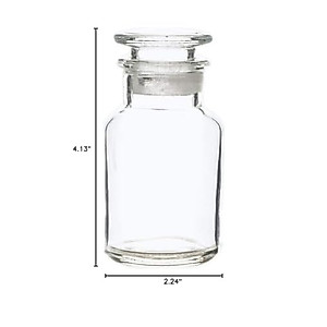 Deschem 125ml Lab Glass Reagent Bottle,Wide Mouth,With/Glass Ground Stopper