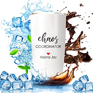 CHICKOR Personalized Tumbler, Chaos Coordinator Tumbler Because Super Badass 20 Oz Stainless Steel Tumbler Cup With Lid, Double Wall Vacuum Insulated Tumblers Coffee Travel Mug