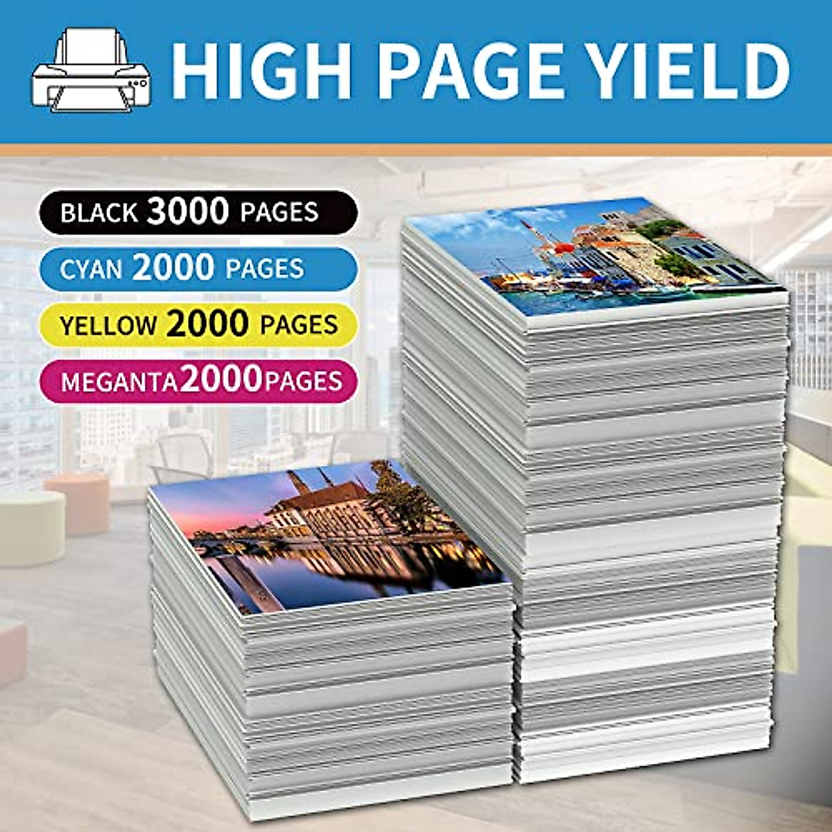 Remanufactured for Xerox C310 C315 Toner Cartridge Toner Replacement for 006R004356 006R004357 006R004358 006R004359 (4 Pack)