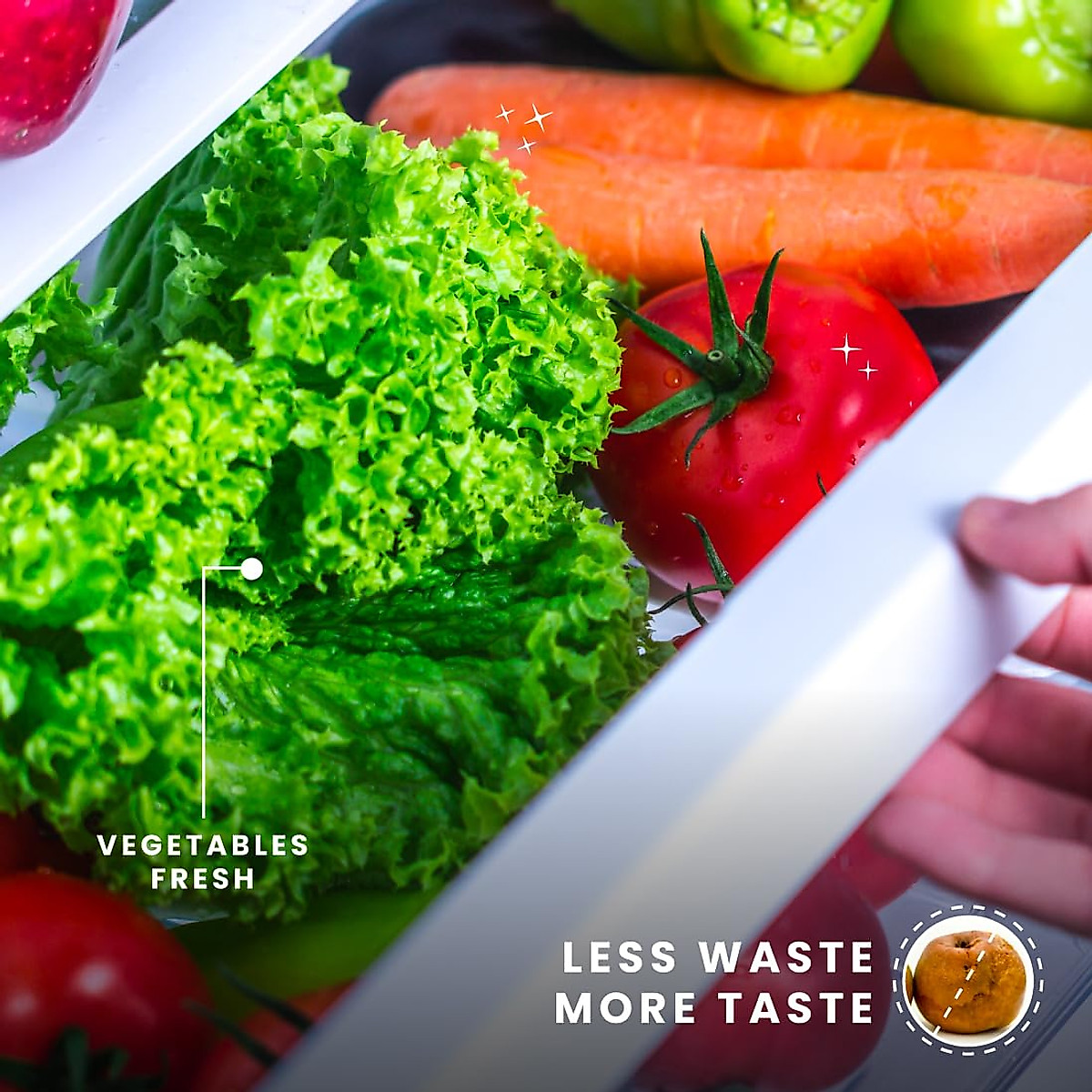 Grand Fusion Crisper Drawer Liner, Zeolite-Infused Material to Keep Produce Fresh Longer, Extend Fruits and Veggies Life with Ethylene Gas Absorption and Reduce Waste. Clear. Pack of 4