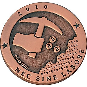 Bitcoin Miner Token Antique Copper Commemorative Souvenir Round by CoinedBits | Limited Edition with Plastic Display Case