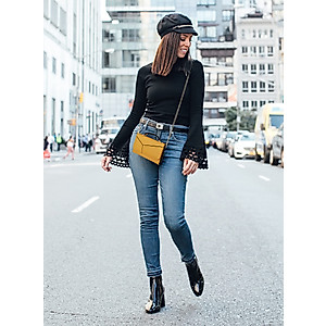 YALUXE Small Purse Clutch for Women Genuine Leather Evening Bag with Detachable Chain