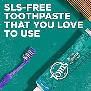 Tom's of Maine Natural Fluoride-Free SLS-Free Botanically Bright Toothpaste, Peppermint, 4.7 oz. 3-Pack (Packaging May Vary)