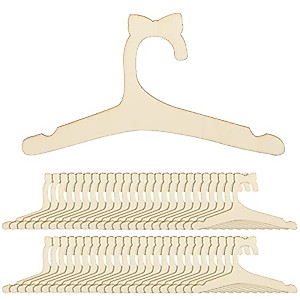 Geetery 50 Pcs Wooden Baby Hangers Kids Hangers Toddler Hangers with Notches for Children Shirt Coat Pants Clothes, 8.98 x 4.76 Inches/ 22.8 x 12.1 cm