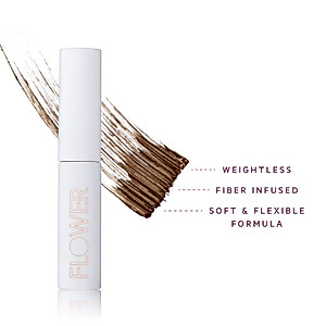 Eyebrow Gel By FLOWER Beauty | FIBER FIX BROW GEL | Tinted Brow Mascara & Fixative for Eyebrows | Vegan & Cruelty-Free | (Brunette)