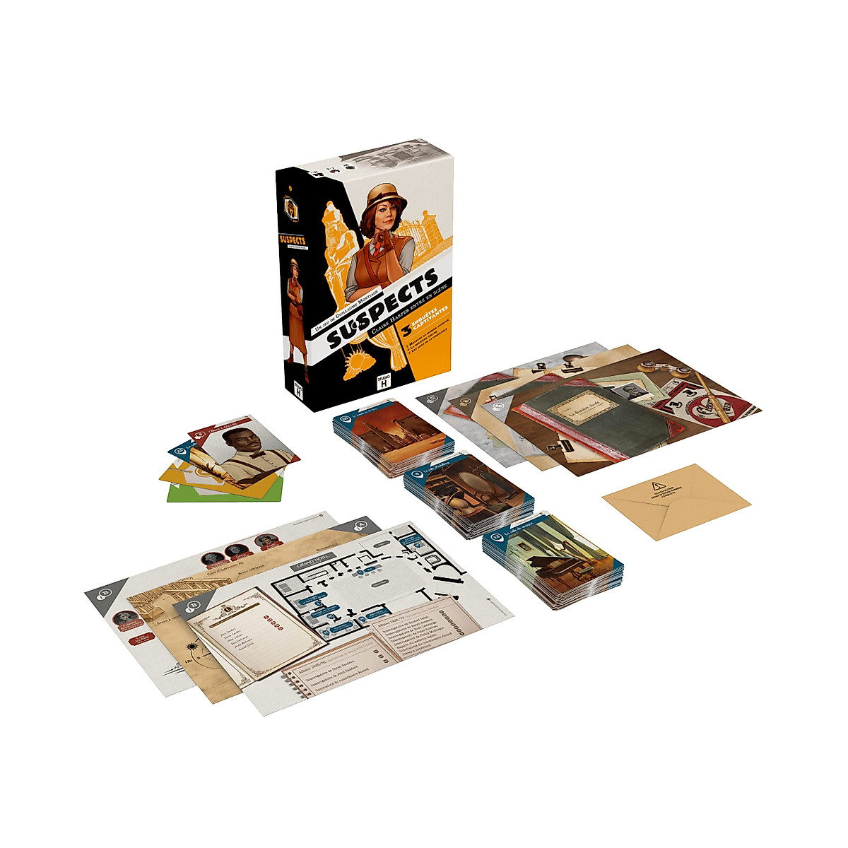 Suspects | Murder Mystery Game | 3 Cases to Solve | 1 to 6 Players | 60 Minutes