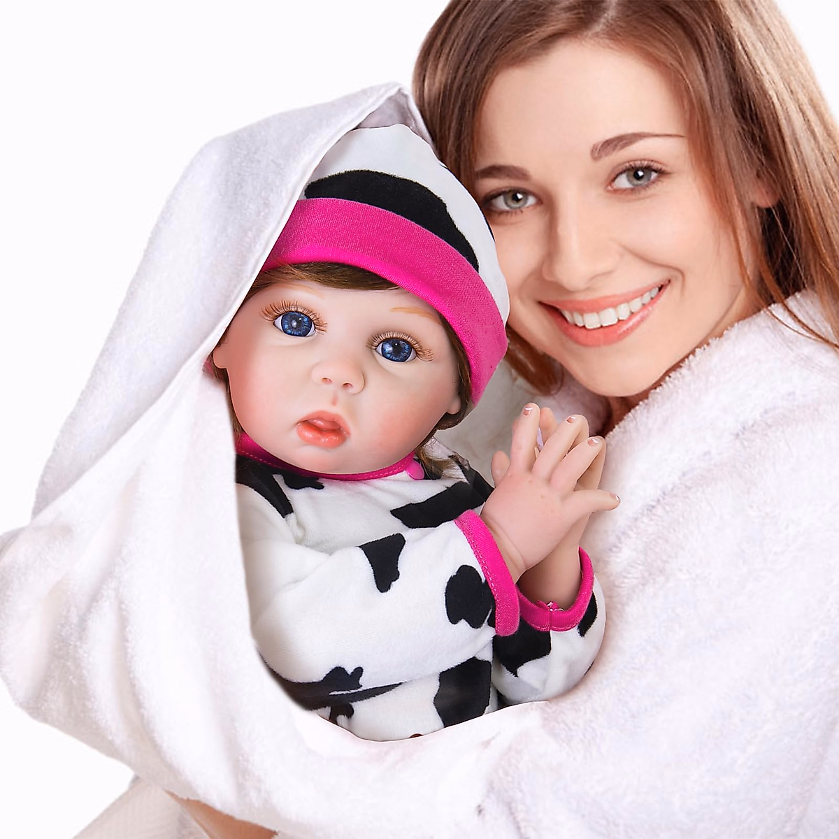 Aori Reborn Baby Dolls - 22" Realistic Newborn Girl Doll, Lifelike Baby Girl Dolls, Gift for Kids, Grandma, Collectors