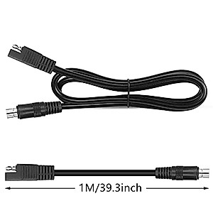 24V DC8mm to SAE Extension Cable DC 8.0mm x 2.0mm Male Plug to SAE Solar Adapter Connector Cable 14AWG for Car,Motorcycle,Solar Panel,Portable Generator,Solar Power Station Etc.