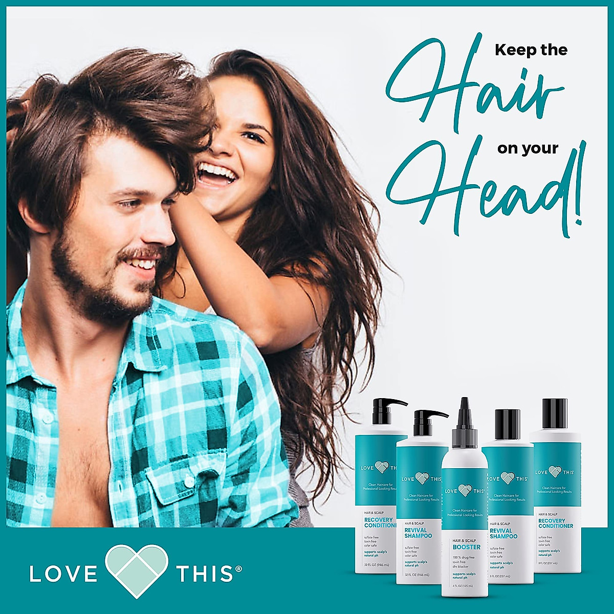 Love This Hair Conditioner for Men & Women - Natural Regrowth | Thinning Anti Hair Loss Treatment for All Hair Types | Moisturizing Shea Butter, Keratin, Argan, Biotin & Zinc - Sulfate Free, 32 Oz