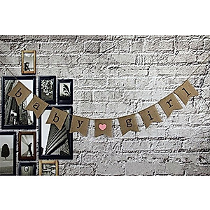 Gender Reveal Party - Baby Shower Decorations -"baby girl" Burlap Banner by Akak Store - Pregnancy Announcement