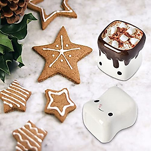 YHRJWN Marshmallow Mugs Set of 4 Cute Mugs Marshmallow Cups for Kids Hot Chocolate Cocoa Mugs Gift for Christmas Mother's Day Valentine’s Day 5Oz