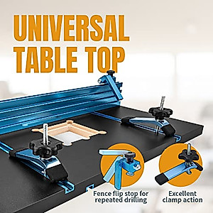 POWERTEC 71539 14"x24" Drill Press Table Set-Up Kit w/T Track Fence, Hold Down Clamps and Installation Hardware For 12” Drill Presses or Larger
