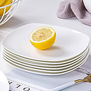 Dishes Plates Ceramic Dinner Plate Set 8 Inch 10 Inch Dishes Set for Salad Pasta Dessert Plates and Appetizer Microwave Oven Dishwasher Safe (Set of 4,6,10) Home dining plate ( Color : C , Size : 6.5I