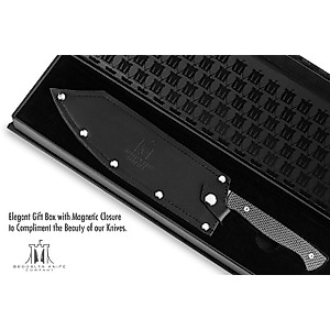 Brooklyn Knife Co. Santoku Knife - Carbon Fiber Series - Japanese AUS-08 HC Super Steel -Sheath, 7-Inch