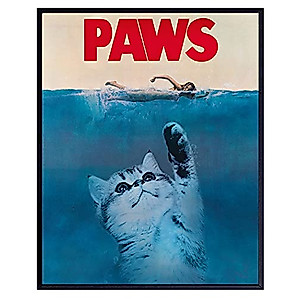 Cat Wall Art & Decor - Cat Lover Gifts for Women Funny - Cute Cat Poster 8x10 - Cat Decorations for Bedroom Bathroom - Kitty Cat Kitten Home Decor - Cat Themed Gifts for for Cat Lady