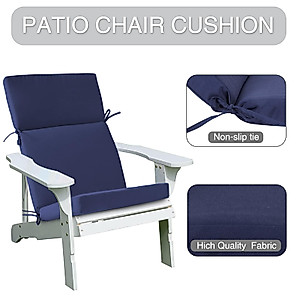 Enipate 2 Pack Outdoor High Back Chair Cushion, Weather Resistant Adirondack Rocking Chair Cushions, Foam Patio Furniture Replacement Cushion