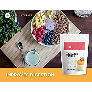 Kate Naturals Agar Agar Powder for Vegans, Baking, and Petri Dishes (4oz). Substitute Unflavored Gelatin Powder & Thickener for Vegan Jello & Gelatin Sheets. Keto-Friendly, Non-GMO & Gluten Free