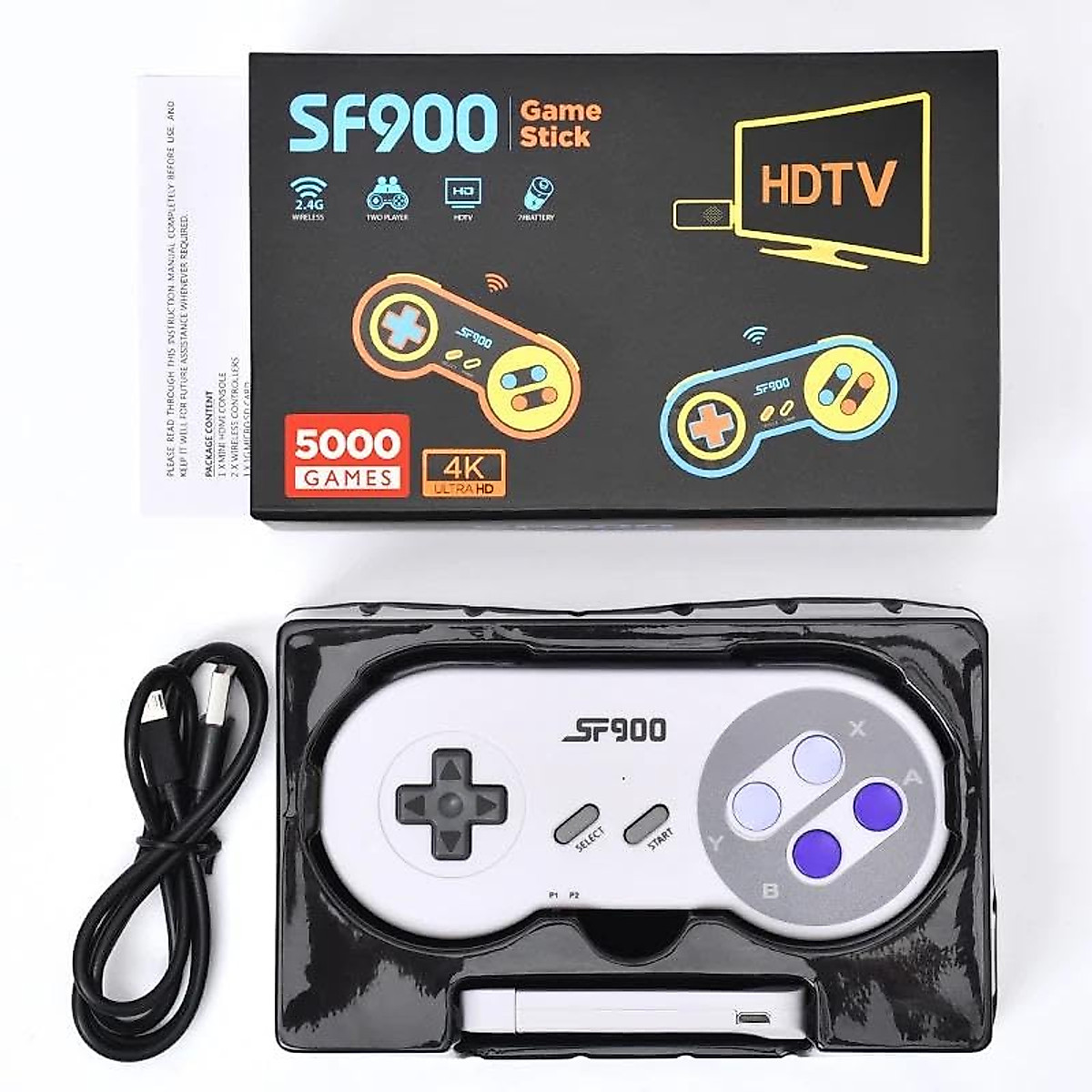 Classic Mini Retro Game Console Built in 5000 Classic Video Games,Dual 2.4G Wireless Controllers and HDMI HD Output,Mini Host with TF Expansion,Ideal Gift for Kids and Adult