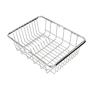 PDGJG Multifunctional Adjustable Sink Dish Drying Rack Stainless Steel Storage Rack Organizer Kitchen Organizer Storage Basket