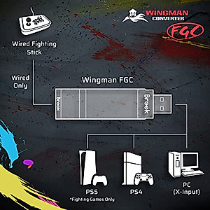 Brook Wingman FGC converter - an Arcade Joystick Converter, Built for PS5 Fighting Games, Supports Street Fighter 6 and Tekken 8