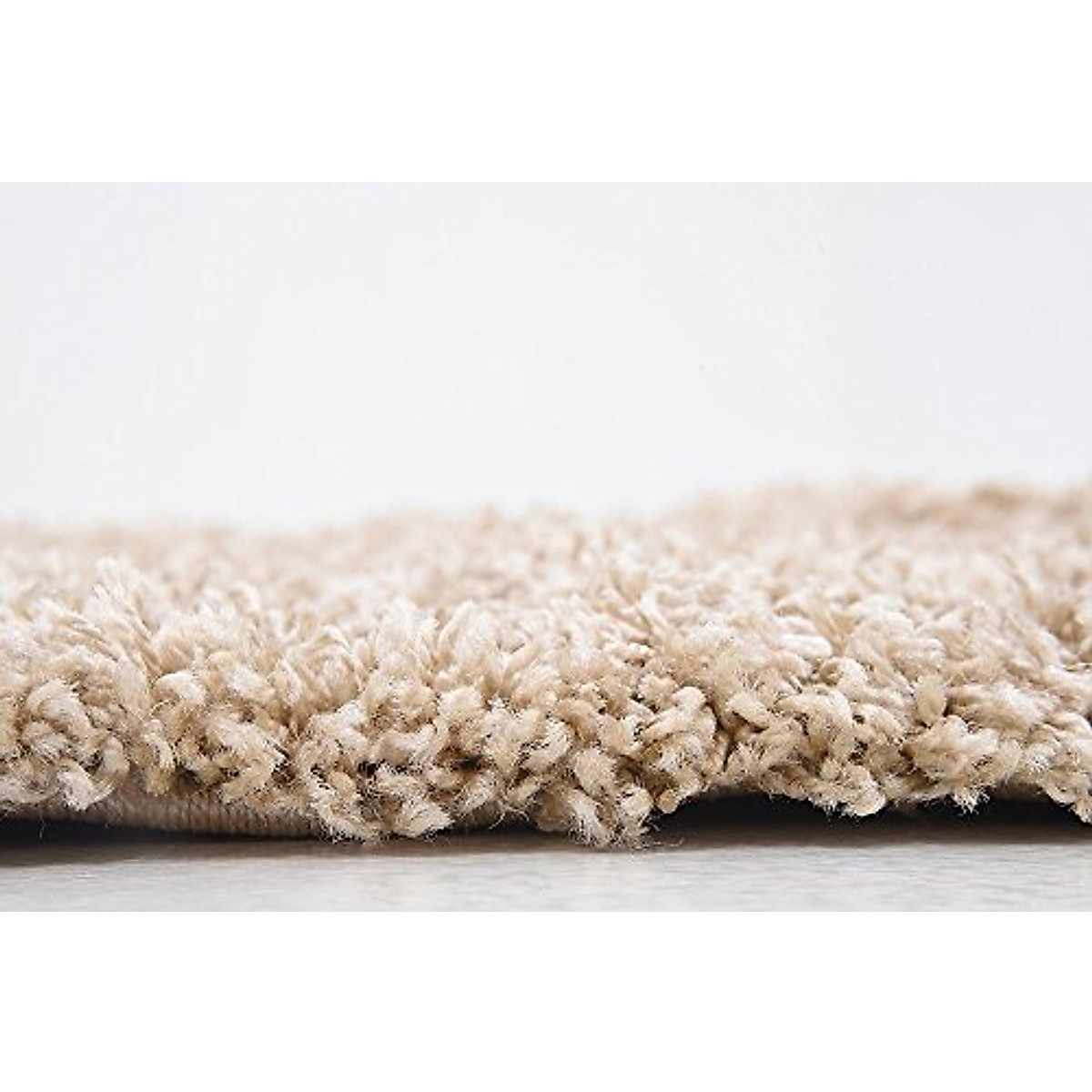 Unique Loom Solid Shag Collection Area Rug (4' 1" x 6' 1" Rectangle, Taupe)