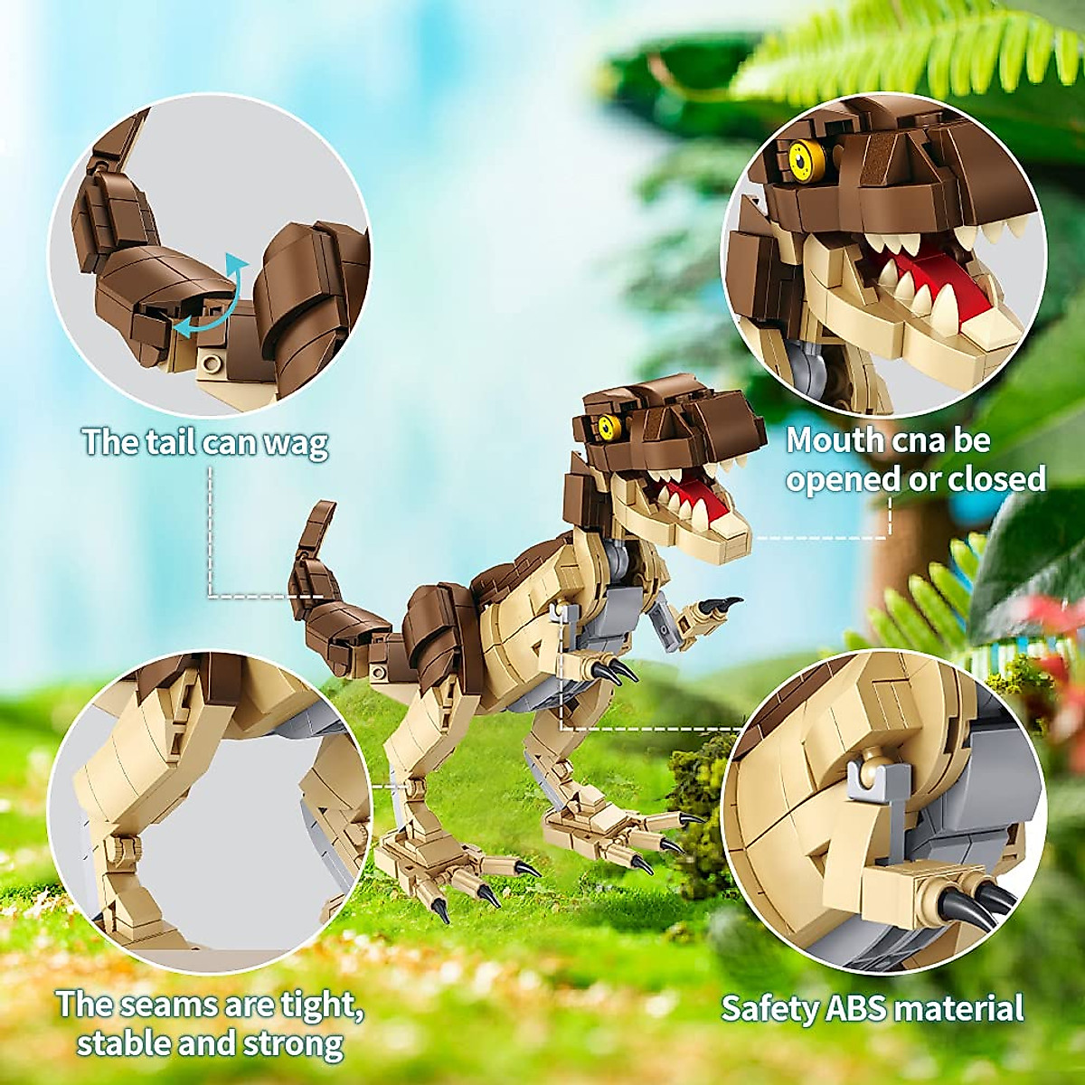 TreeGun Dinosaurs Building Blocks for Kids, 2 Models T-rex Dinosaurs Building Toy Set, STEM Creative DIY Building Toy Kit for Kid, Boy and Girl Ages 6 for Kids (906 Pieces)