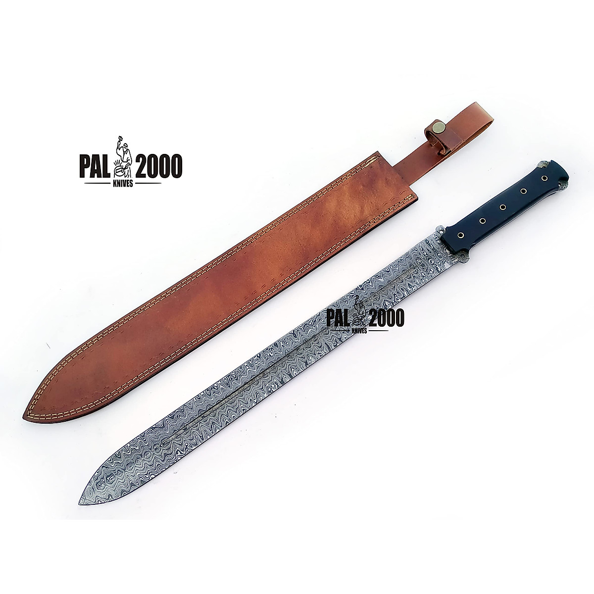 Full Tang Knives - Custom Handmade 26 Inch knife - Hand Forged Damascus steel Knife - Knife With Sheath, Ssmr-9981