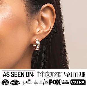 Cate & Chloe Giselle 18k White Gold Plated Crystal Hoop Earrings for Women | Best Silver Earring Set with Crystals, Fashion Jewelry for Women, Hypoallergenic, Gift For Her