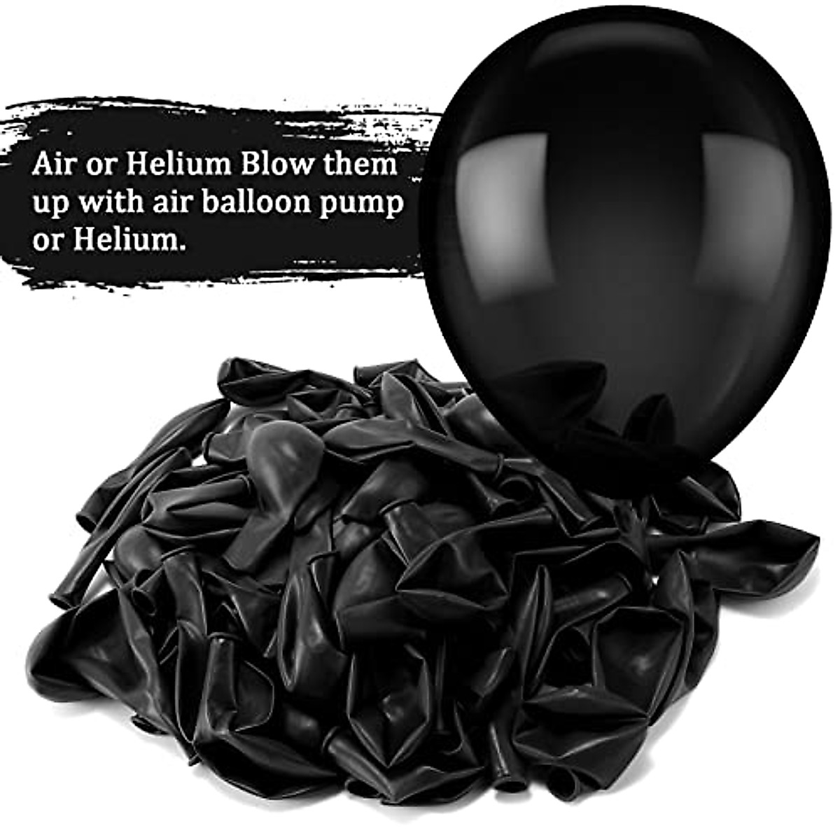 100PCS Black Balloons 12 Inches Latex Premium Quality Black Themed Balloons, Black Balloon for Birthday Party, Wedding Decorations, Baby Shower Graduation, and Graduation Decorations