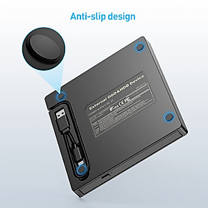 ORIGBELIE External CD DVD Drive, Ultra Slim CD Burner USB 3.0 with 4 USB Ports and 2 TF/SD Card Slots, Optical Disk Drive for Laptop Mac, PC Windows 11/10/8/7 Linux OS