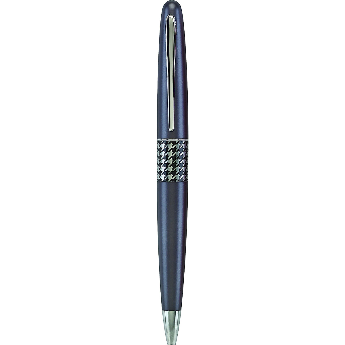 PILOT MR Retro Pop Collection Ballpoint Pen in Gift Box, Gray Barrel with Houndstooth Accent, Medium Point Stainless Steel Nib, Refillable Black Ink (91425)