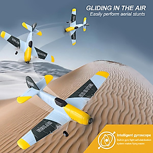 QI XING RC Plane Ready for Beginners,2.4Ghz 3 channels BF109 Remote Control Airplane with Gyro Stabilization System,Easy RC Fighter fly for adults and kids