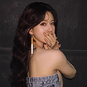 Honbay 2 Pairs of Creative Funny Cigarette Butt Earrings Wacky Lifelike Cigarette Earrings Unisex Dangle Earrings Cool Punk Earrings Halloween Earrings (AB)