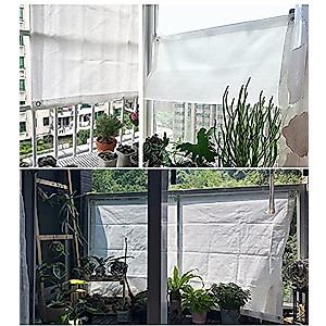 ALBN-Shading net Outdoor Shading Netting 80% Shading Rate HDPE Anti-UV for Garden Balcony Window with Free Universal Buckle (Color : White, Size : 2x5m)