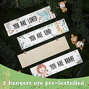 Chunful 4 Pieces Baby Nursery Decor Unframed Wall Art Bedroom Decor Motivational Inspirational Girls Room Decor Adorable Wall Decor with Inspirational Quotes for Boys Girls (Woodland Animal)